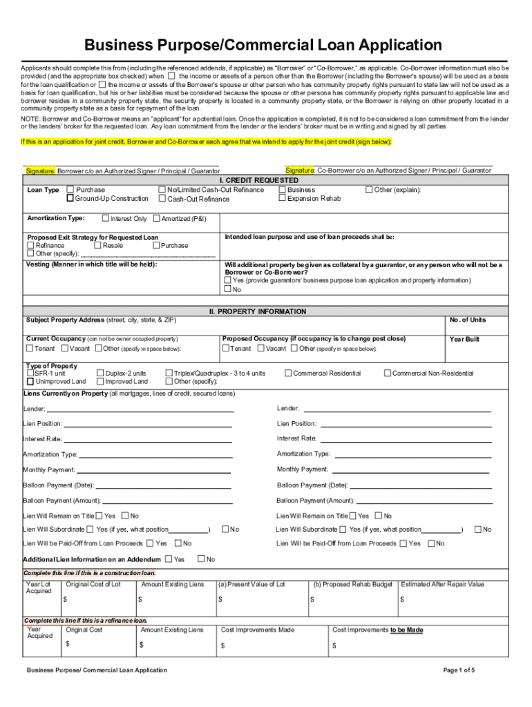 Fillable Online Commercial Loan Application Fax Email Print - pdfFiller