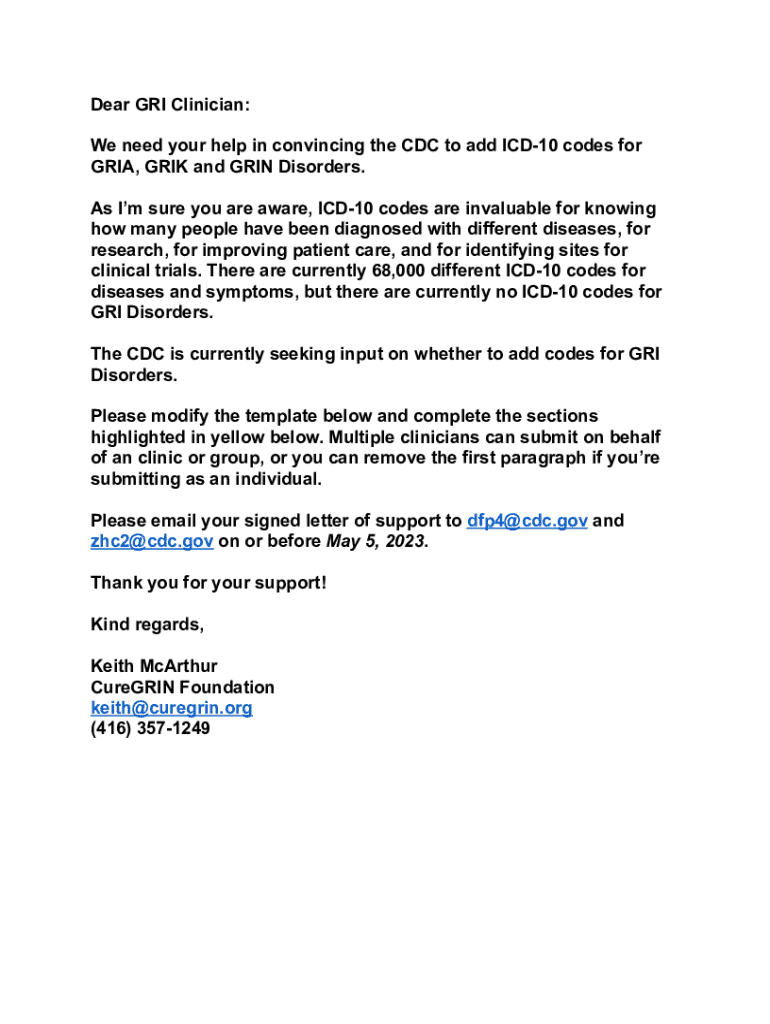 Fillable Online ICD-10 Letter of Support template.docx Fax Email Print ...