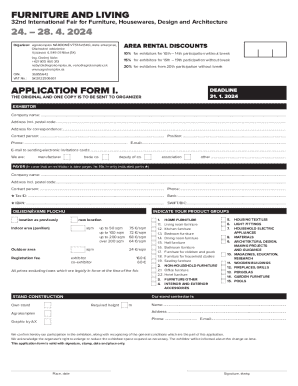 Fillable Online 32nd International Fair for Furniture, Housewares, Design and Architecture Fax ...