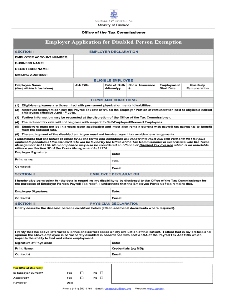 Fillable Online Disabled Employees Application (003) Fax Email Print - pdfFiller