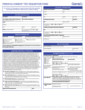 Fillable Online Prenatal Xomedx® Test Requisition Form Fax Email Print ...