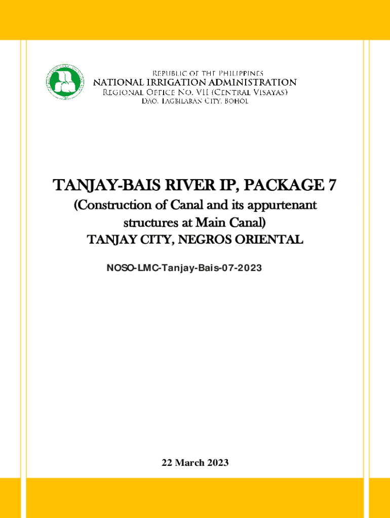 Fillable Online Invitation to Bid for Tanjay-bais River Ip, Package 7 Fax Email Print - pdfFiller