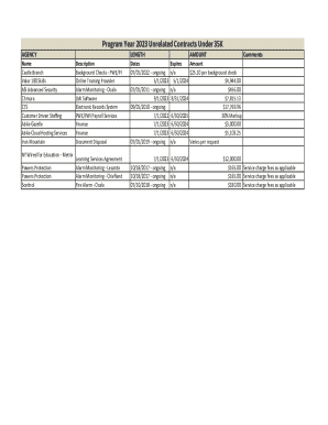 Fillable Online Contract Details for Various Services Fax Email Print ...