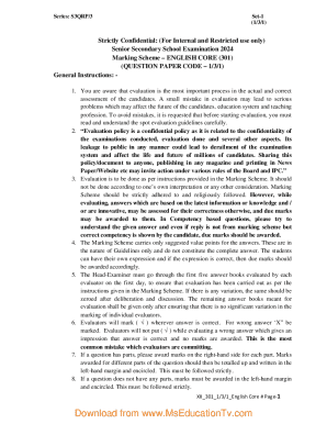 Fillable Online Marking Scheme – English Core (301) Fax Email Print ...