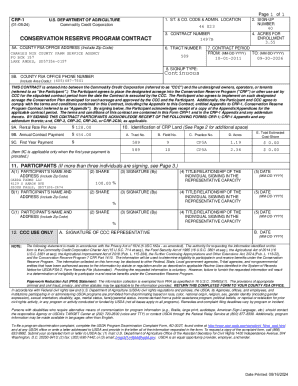 Fillable Online Conservation Reserve Program Contract Fax Email Print - pdfFiller