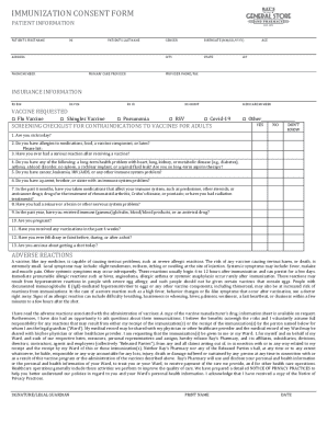 Fillable Online Immunization Consent Form Fax Email Print - pdfFiller