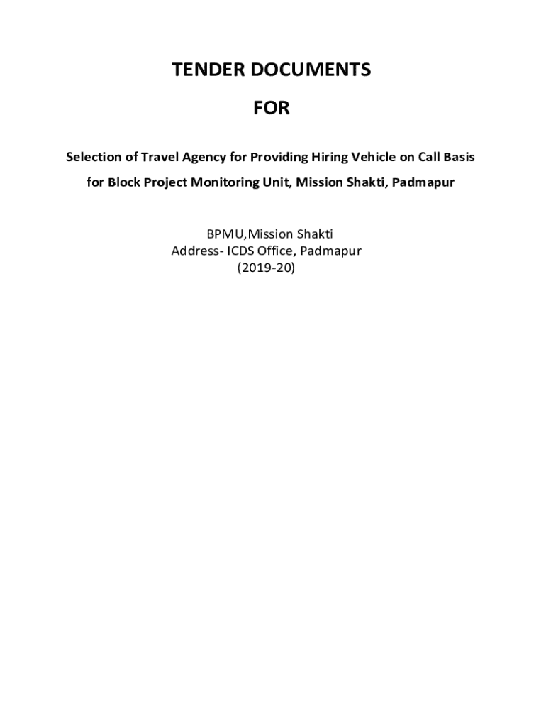 Fillable Online Selection of Travel Agency for Providing Hiring Vehicle on Call Basis Fax Email ...