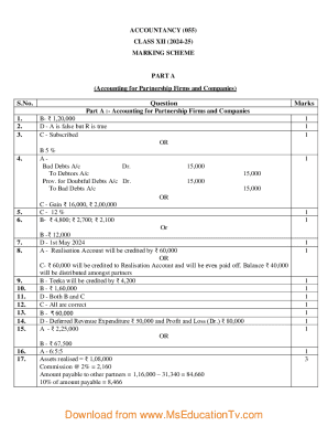 Fillable Online Marking Scheme for Accountancy Class Xii Fax Email ...