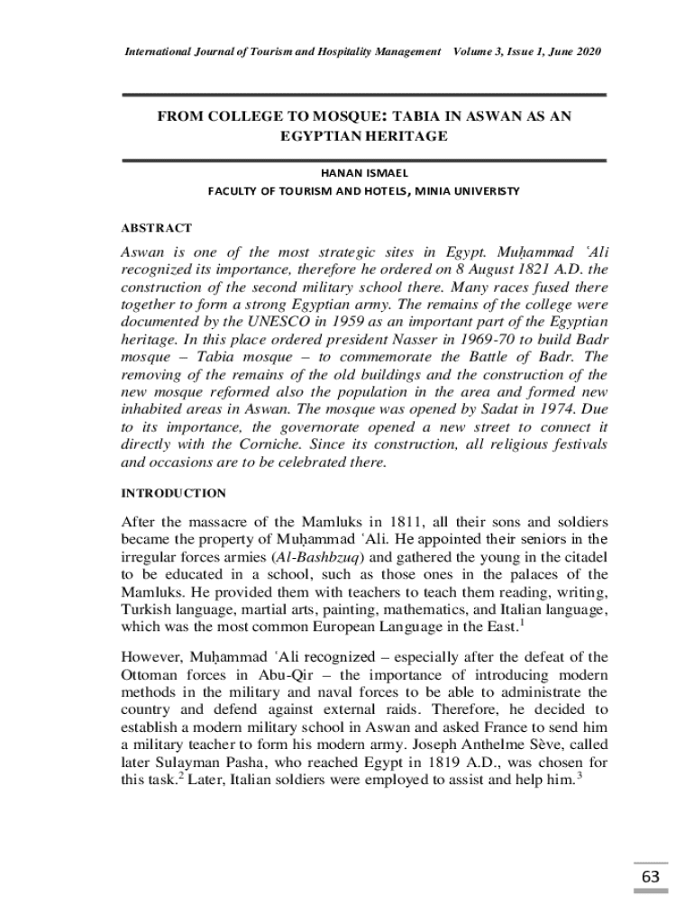 Fillable Online From College to Mosque: Tabia in Aswan as an Egyptian Heritage Fax Email Print ...
