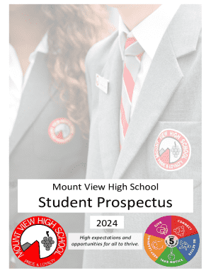 Fillable Online Mount View High School Student Prospectus 2024 Fax ...
