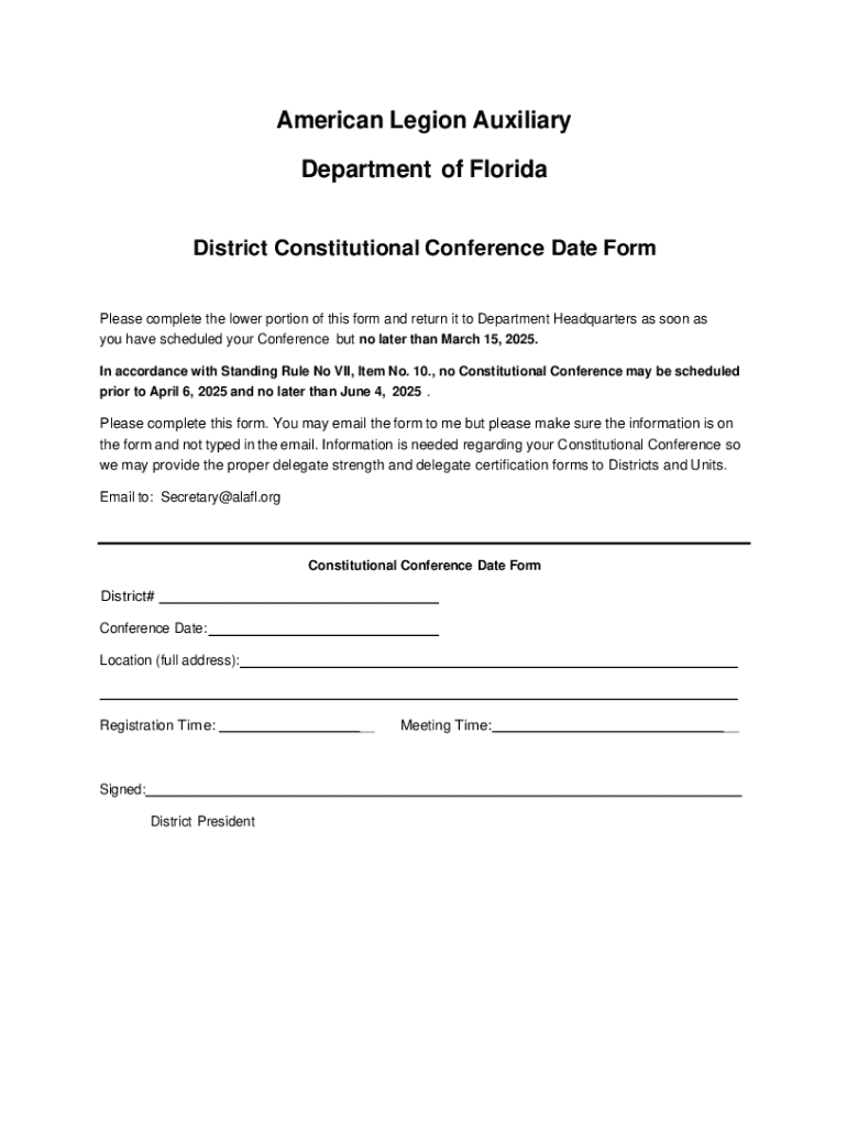 Fillable Online American Legion Auxiliary Department of Florida ...