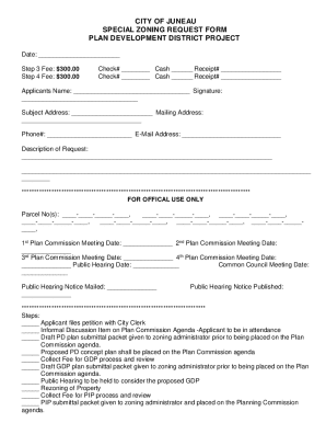 Fillable Online City of Juneau Special Zoning Request for Planned Development District Project ...