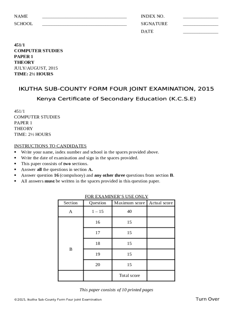 Actual score Doc Template | pdfFiller