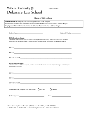 Fillable Online Registrar’s Office Change of Address Form Fax Email Print - pdfFiller