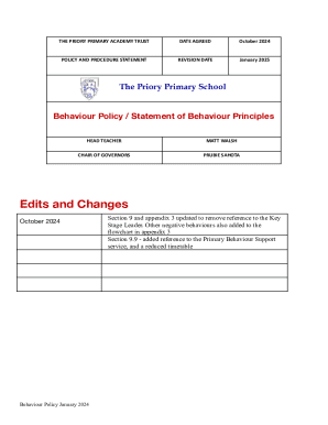 Fillable Online Behaviour Policy / Statement of Behaviour Principles ...