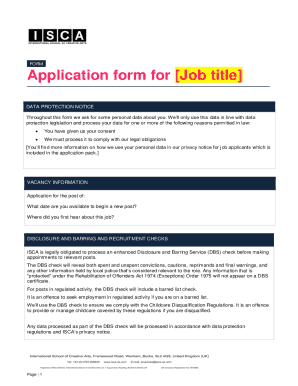 Fillable Online Application for [job Title] Fax Email Print - pdfFiller