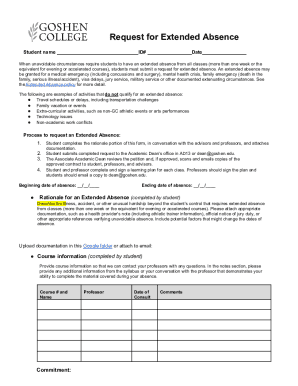 Fillable Online Extended Absence Request Form Fax Email Print - pdfFiller