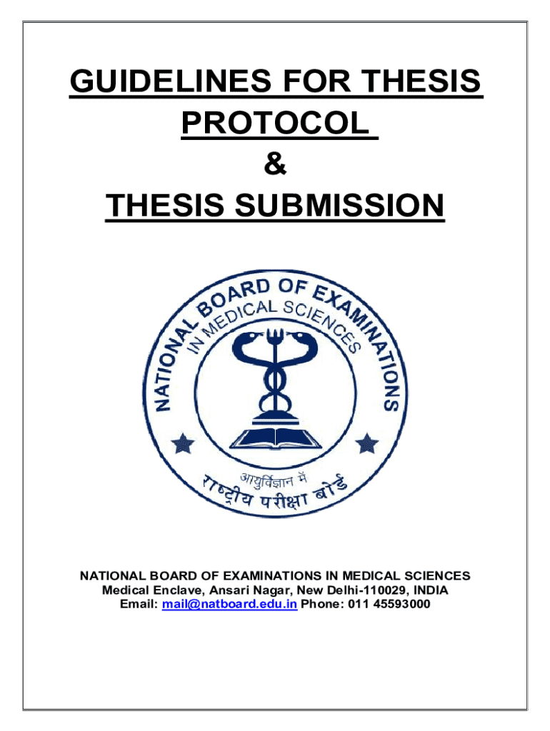 Fillable Online Guidelines for Thesis Protocol Submission at Nbems Fax Email Print - pdfFiller