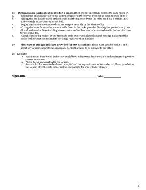 Fillable Online General Marina Rules & Terms of Agreement Fax Email ...