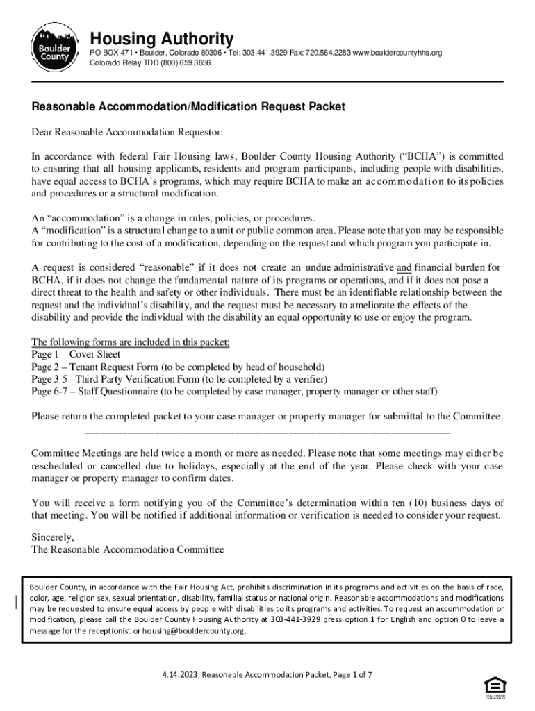 Fillable Online Reasonable Accommodation Request Fax Email Print ...