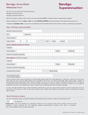 Fillable Online Bendigo Smartstart Withdrawal Form Fax Email Print ...