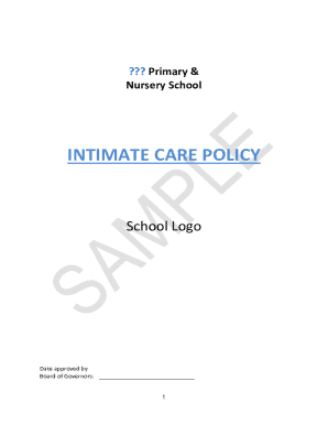 Fillable Online Intimate Care Policy for ??? Primary & Nursery School ...