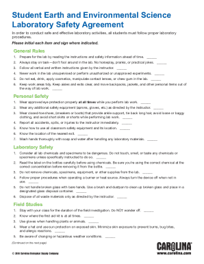 Fillable Online Laboratory Safety Agreement Fax Email Print - pdfFiller