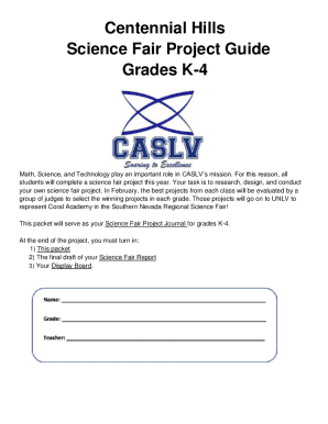 Fillable Online Science Fair Project Guide for Grades K-4 Fax Email ...