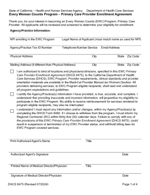 Fillable Online Every Woman Counts Program Enrollment Agreement Fax ...