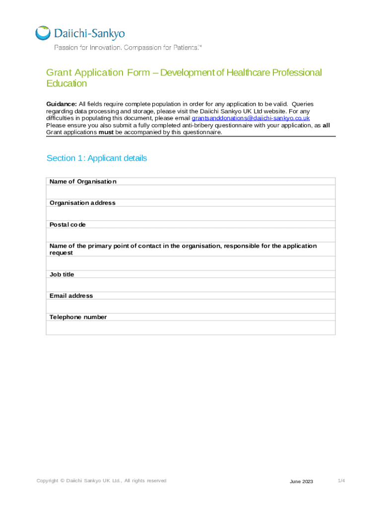 Grant Application Doc Template | pdfFiller