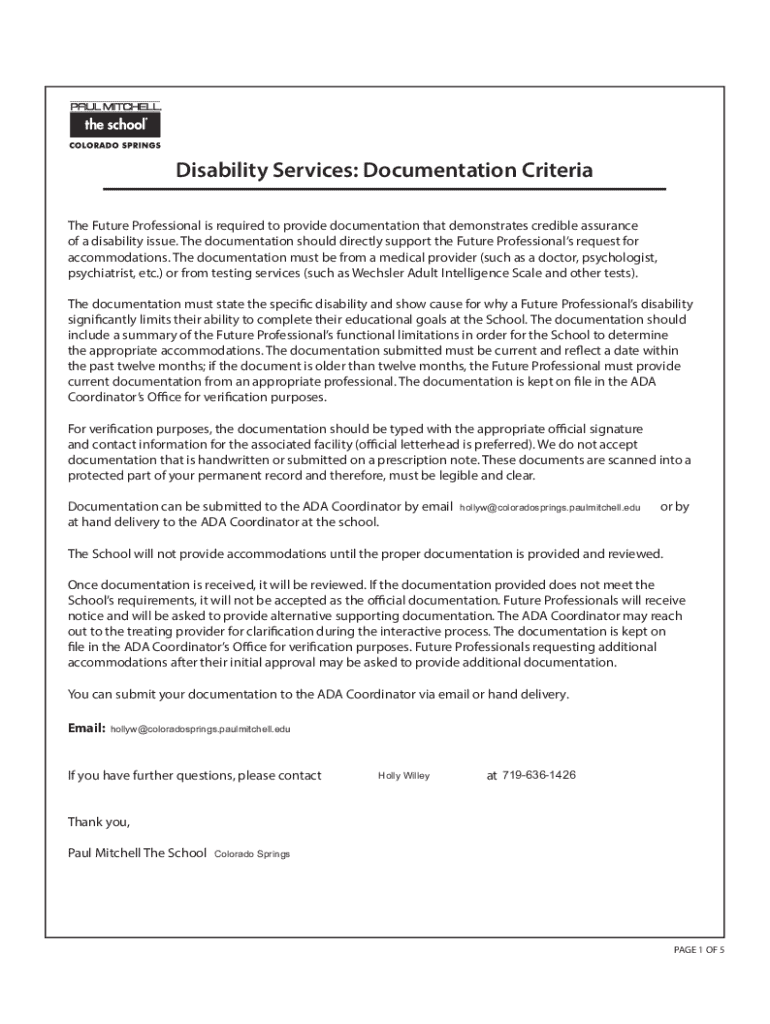 Fillable Online What is proof of disability documentation? Fax Email ...