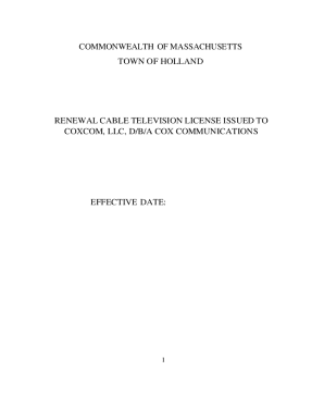 Fillable Online Renewal Cable Television License Issued to Coxcom, Llc ...