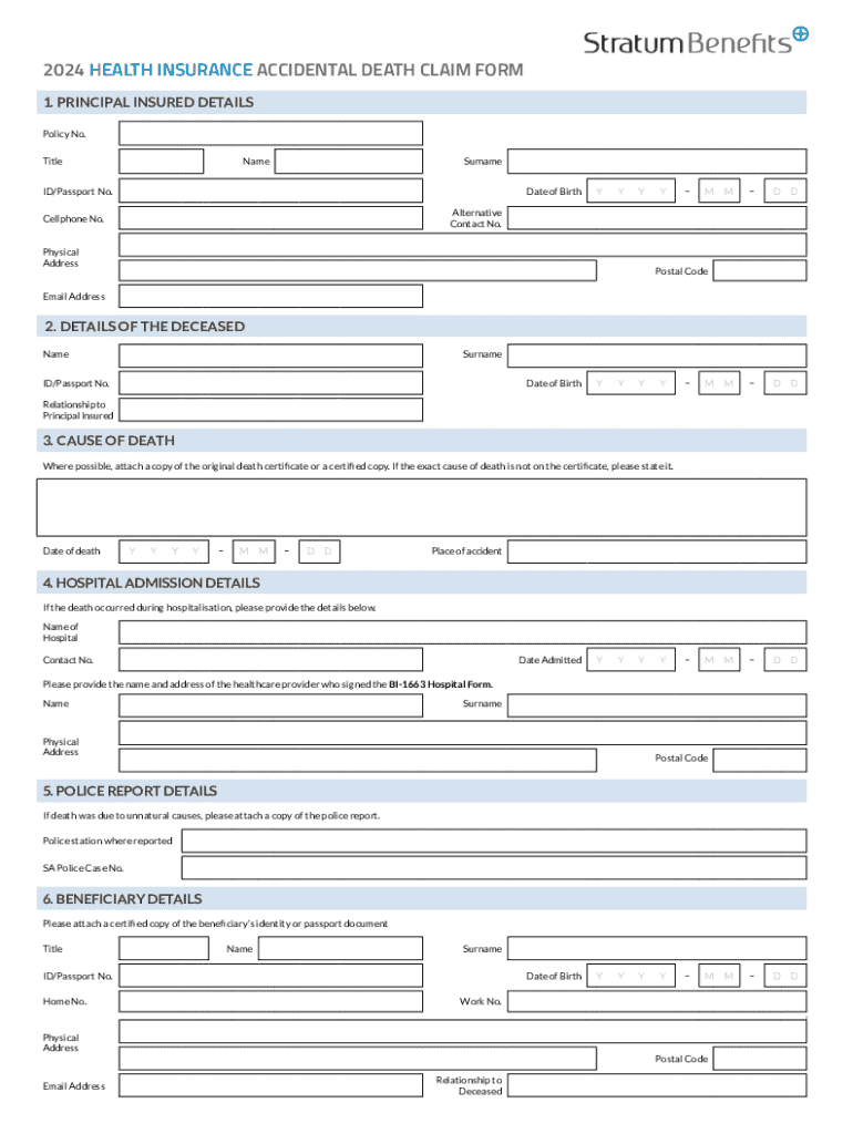 Fillable Online 2024-Health-Insurance-Accidental-Death-Claim-Form ...