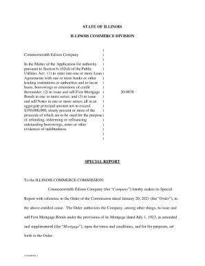 Fillable Online Commonwealth Edison Company Special Report Fax Email ...