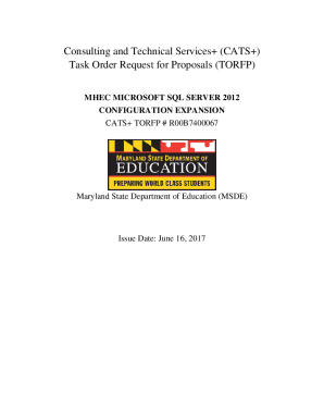 Fillable Online Task Order Request for Proposals (torfp) for Maryland Higher Education ...