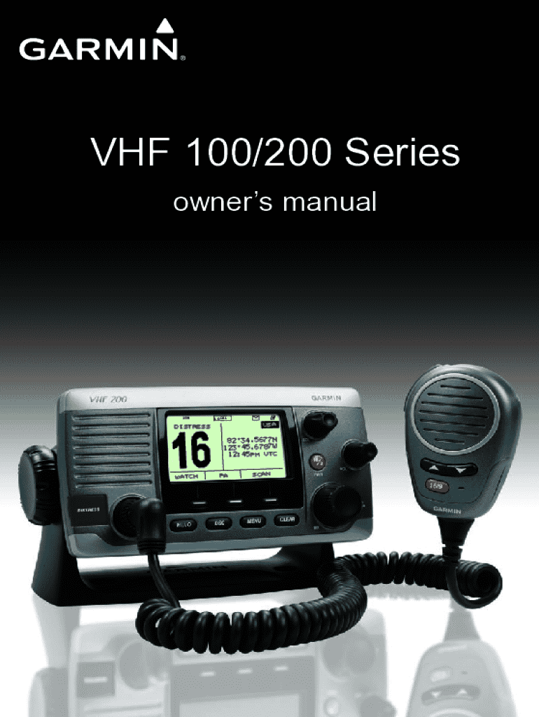 Fillable Online Vhf 100/200 Series Owner’s Manual Fax Email Print - pdfFiller