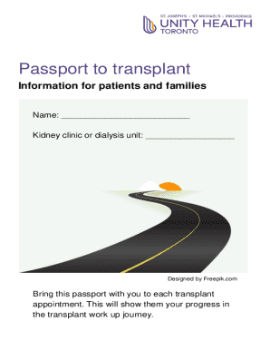Fillable Online Passport to Transplant: Information for Patients and ...