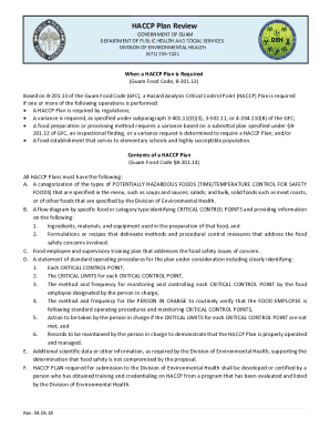 Fillable Online Haccp Plan Review Fax Email Print - pdfFiller