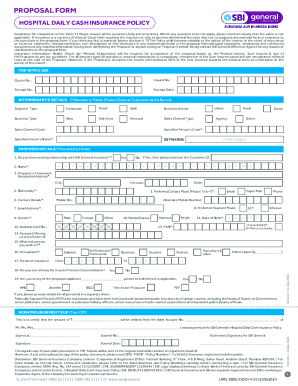Fillable Online Hospital Daily Cash Insurance Policy Fax Email Print ...