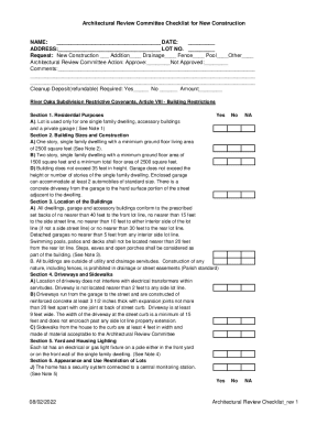 Fillable Online Architectural Review Committee Checklist Fax Email ...