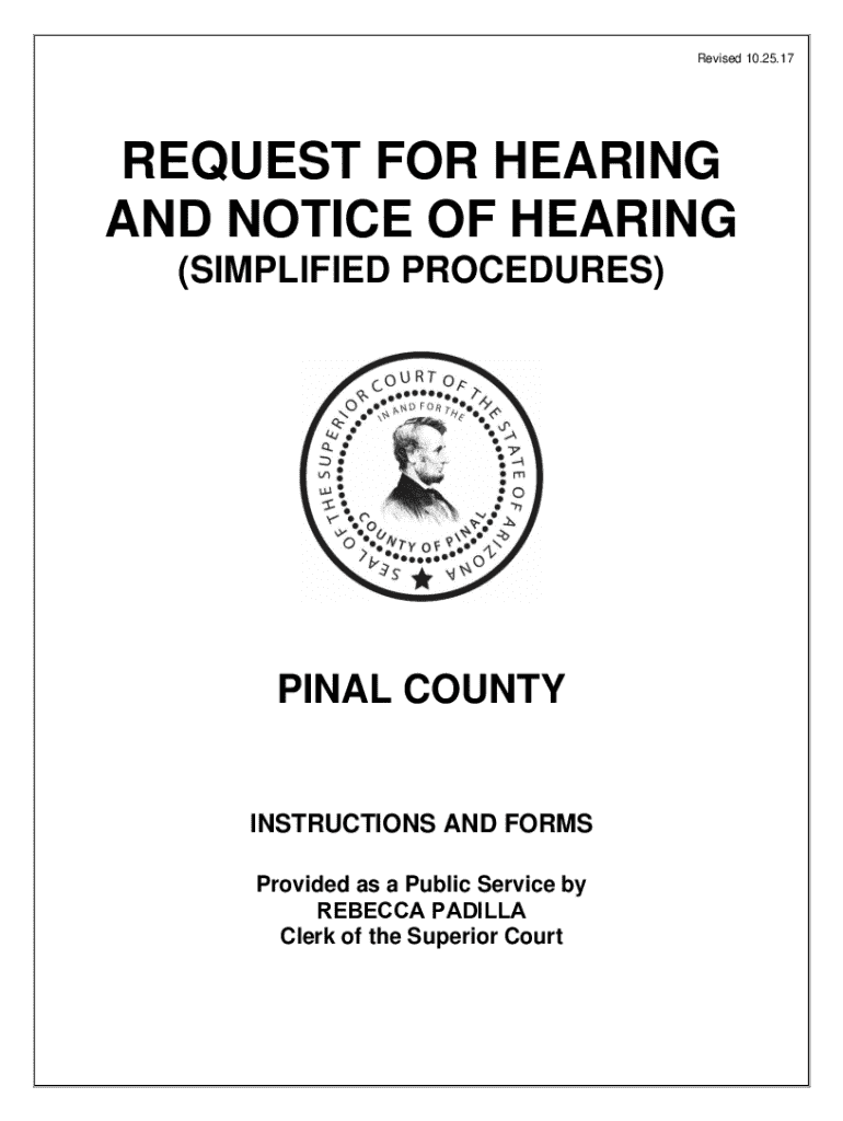 Fillable Online REQUEST FOR HEARING AND NOTICE OF HEARING Fax Email ...