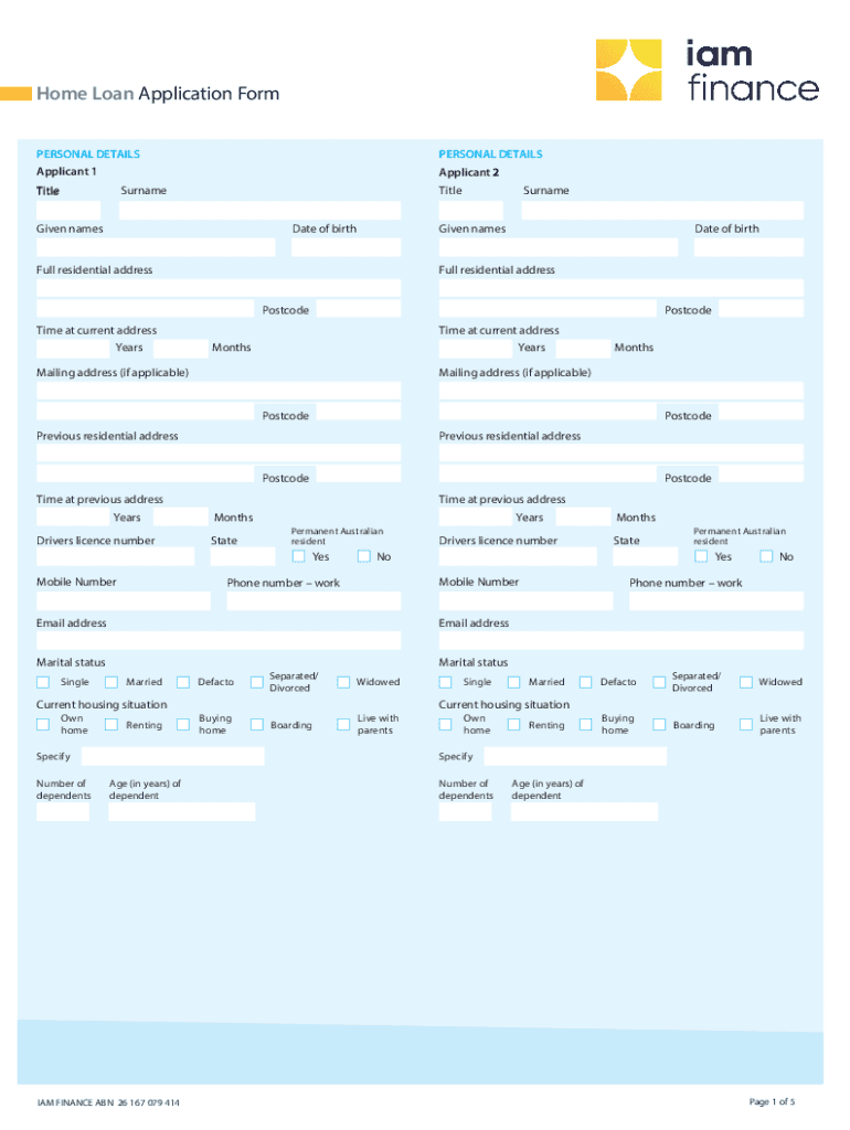 Fillable Online Home Loan Application Fax Email Print - pdfFiller