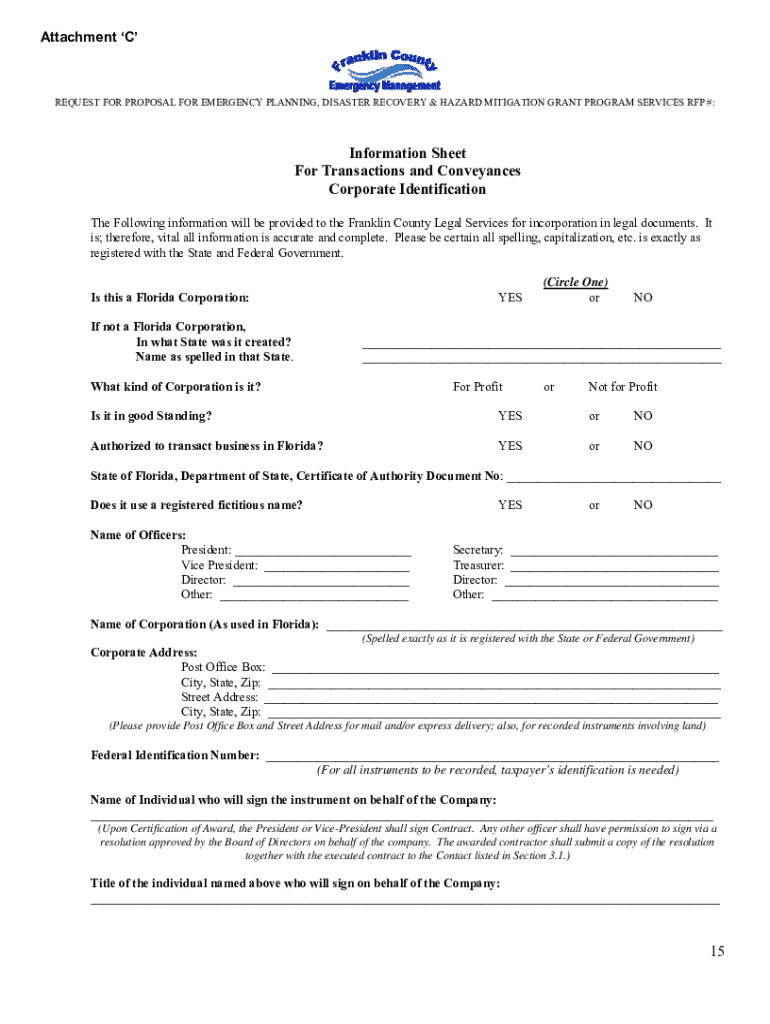Fillable Online Rfp Submission for Emergency Planning and Disaster Recovery Services Fax Email ...