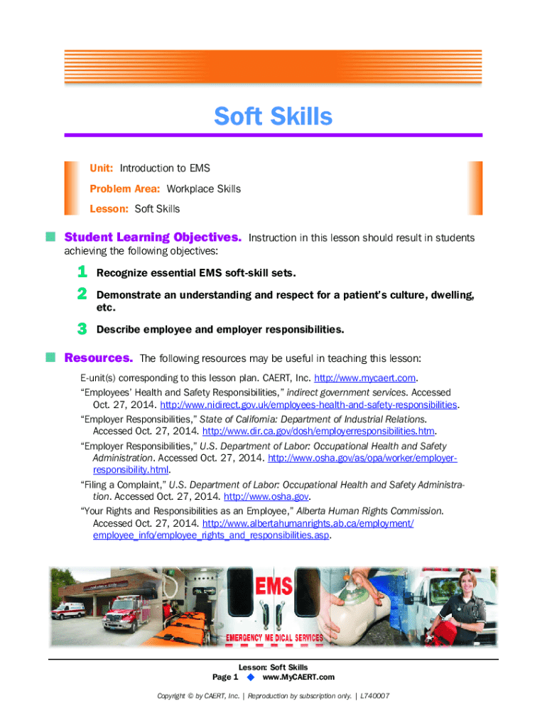 Fillable Online Introduction to Ems: Soft Skills Fax Email Print - pdfFiller