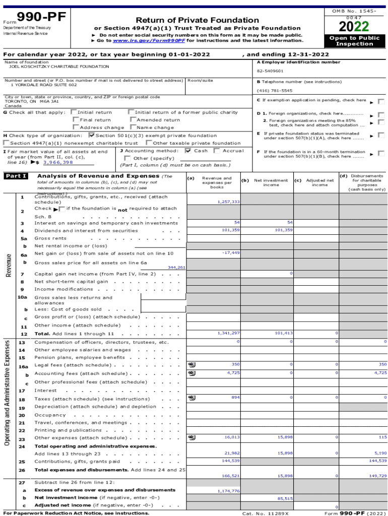 Fillable Online Return of Private Foundation Fax Email Print - pdfFiller