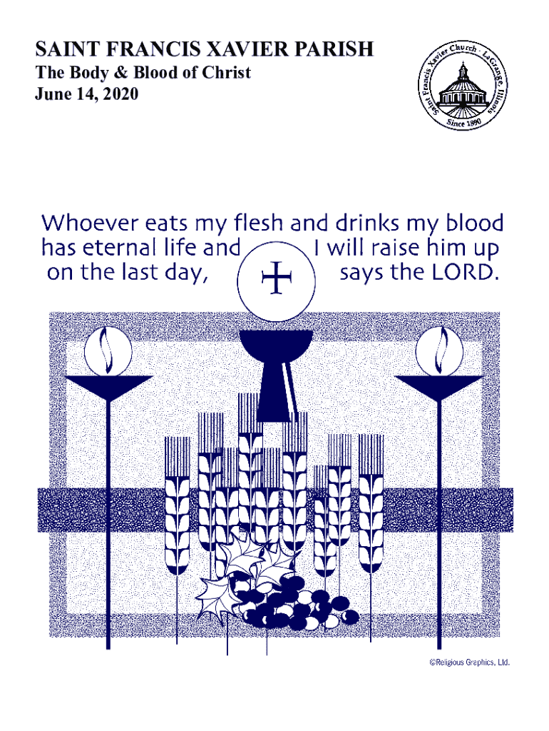Fillable Online the Body & Blood of Christ - June 14, 2020 Fax Email ...