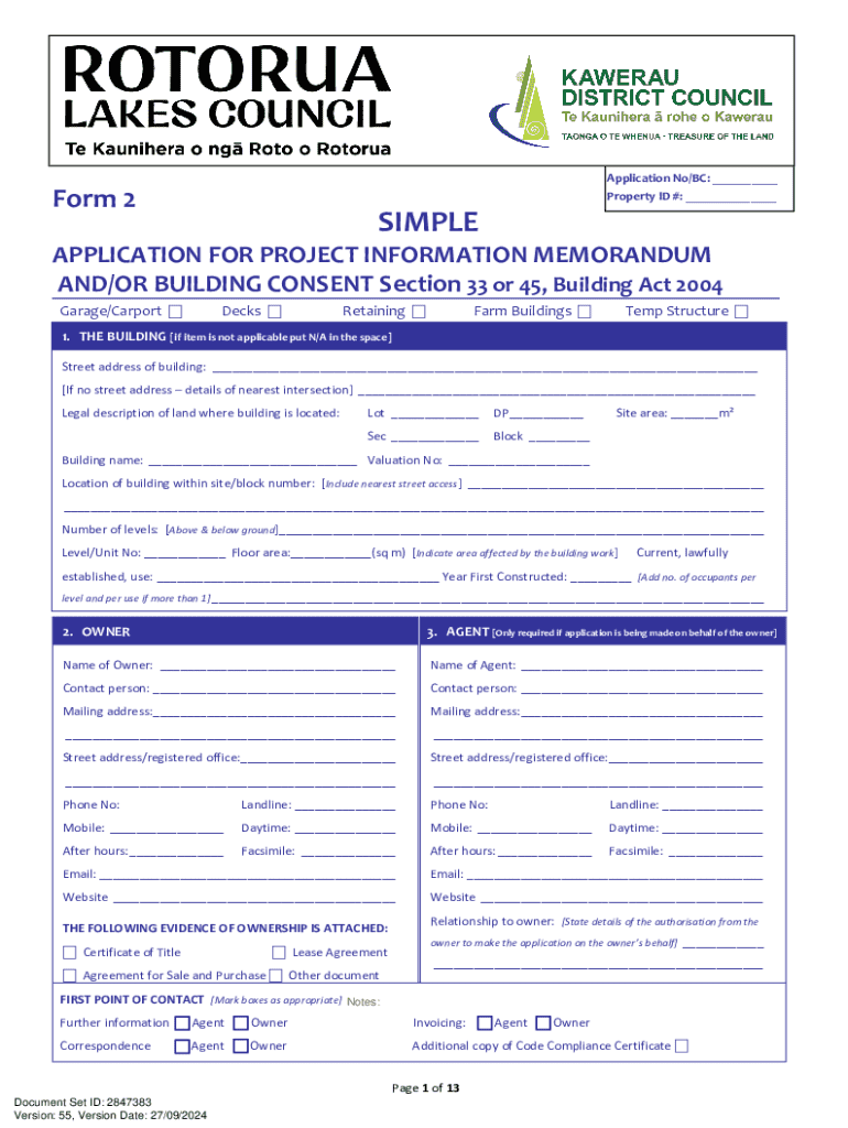 Fillable Online Building Consent Application Form Fax Email Print ...