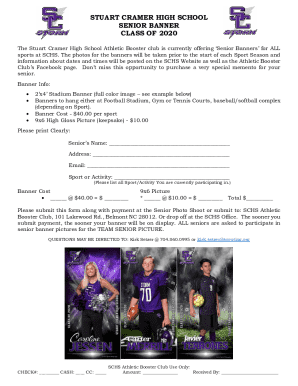 Fillable Online Stuart Cramer High School Senior Banner Class of 2020 ...