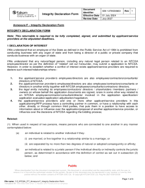 Fillable Online Integrity Declaration Form Fax Email Print - pdfFiller