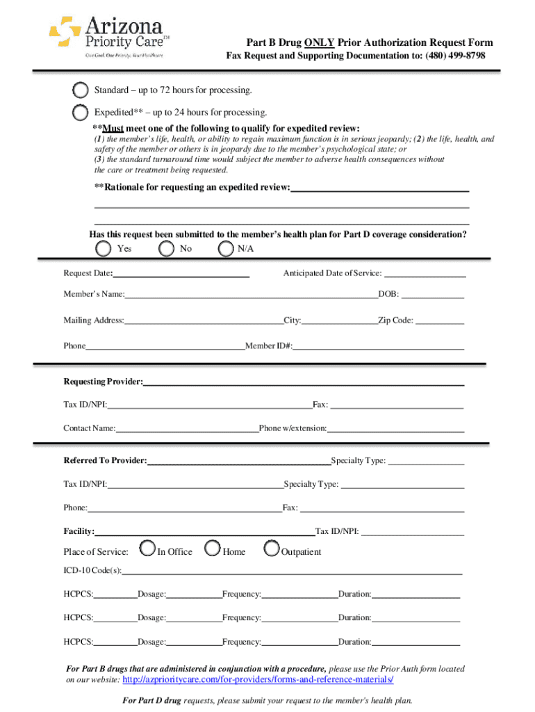 Fillable Online Prior Authorization Request for Part B Drugs Fax Email ...